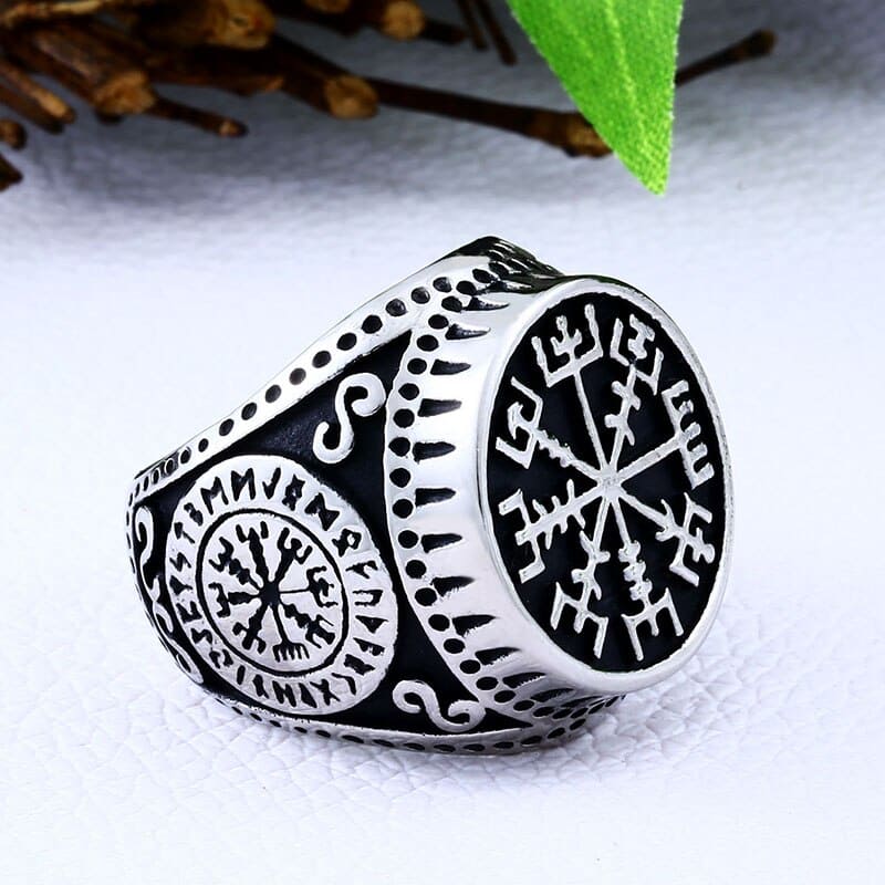 Vegvisir teräs viikinki sormus | Koruteline